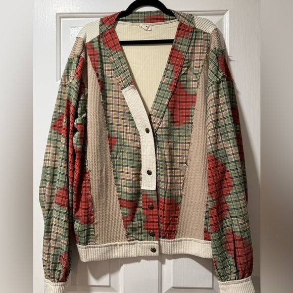 POL | Tops | Pol Plaid Patchwork Lightweight Cardigan | Poshmark